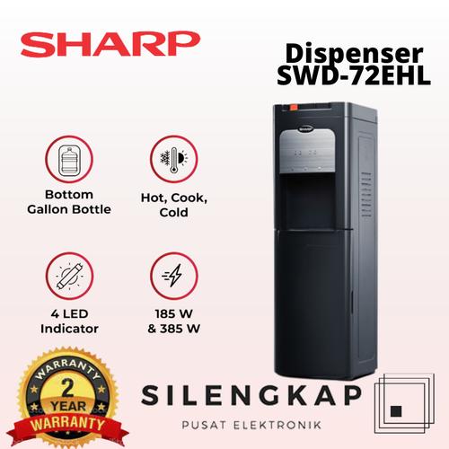 Jual Water Dispenser SHARP Galon Bawah SWD-72EHL-BK Bottom Loading ...