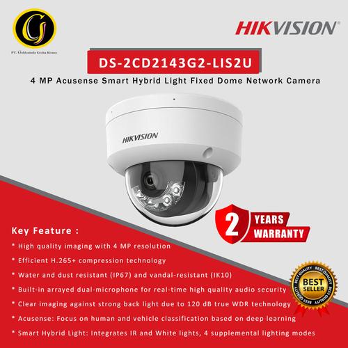 Jual DS-2CD2143G2-LIS2U - HIKVISION IP CAMERA 4MP ACUSENSE SMART HYBRID LIGHT DOME AUDIO NETWORK ...