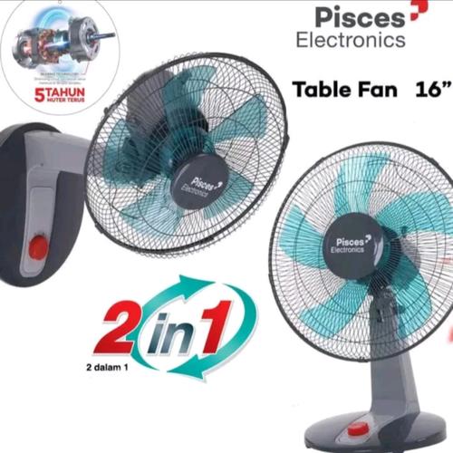 Jual PISCES Kipas angin meja 2in1 table fan 16 inch/kipas angin 2in1 ...