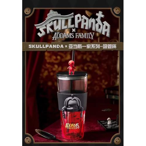 Jual POPMART SKULLPANDA THE ADDAMS FAMILY QUIET WEDNESDAY STRAW CUP ...