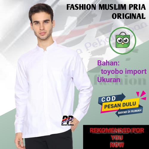 Jual koko putih elrumi gus azmi kemeja koko pria alim islam grup ...