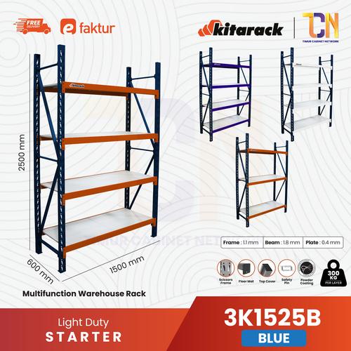Jual WAREHOUSE RACK 300KG RAK GUDANG BESI KITARACK 2,5 METER P 1.5M ...