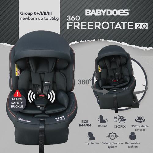 Jual Carseat Babydoes Free Rotate Isofix / Kursi Mobil Anak - BLACK ...