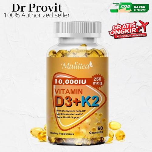 Promo Mulittea 60pcs USA Vitamin D3 dengan vitamin K2 (mk7) Softgel ...