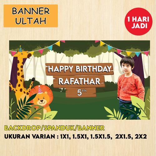 Jual Spanduk Banner Backdrop Ulang Tahun Kebun Binatang Zoo Happy ...