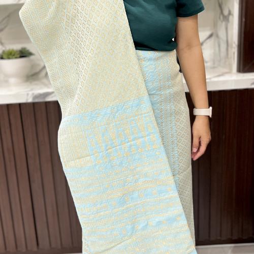 Jual Songket Batak Asli Tenun Tangan Blue Ice Khaki - Kota Depok - Eva ...