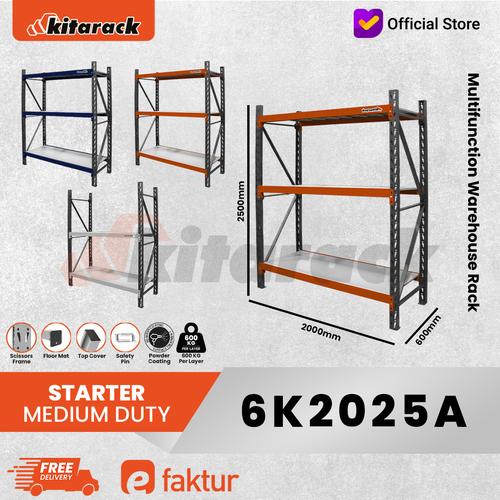 Promo Rak Gudang Besi 600kg 2.5 Meter Rack Gudang 3 Susun 600kg / Layer ...
