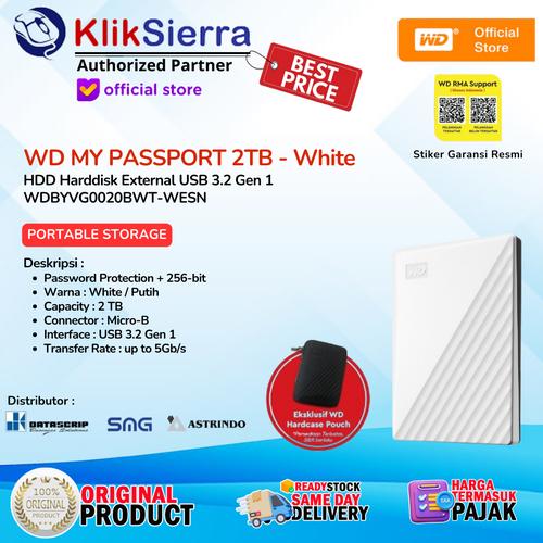 Jual WD MY PASSPORT 2TB HDD Harddisk External 2.5" Hardisk Eksternal White - Putih - Jakarta ...