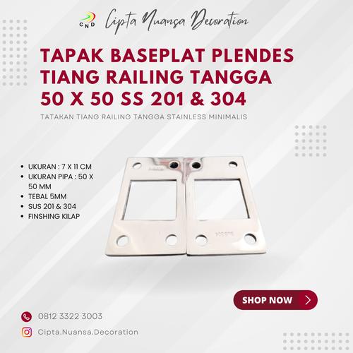 Jual Tapak 50x50 Ss 201 baseplate plendes tiang railing tangga ...