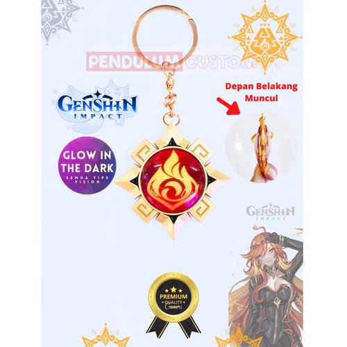 Promo Gantungan kunci Genshin Impact keychain Vision PYRO NATLAN ...