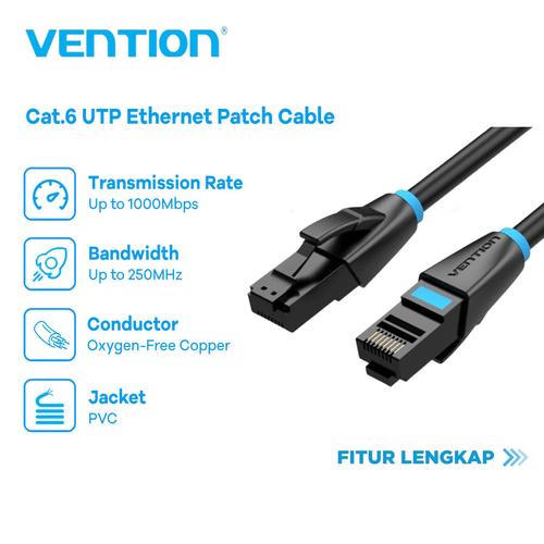 Jual Vention 25M Kabel LAN RJ45 Cat.6 UTP Ethernet Gigabit - IBJB Flat ...
