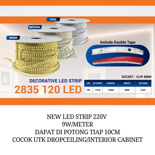 Jual Led strip 2835 120led 220v potongan 10cm - Warmwhite 2700K - Kota ...