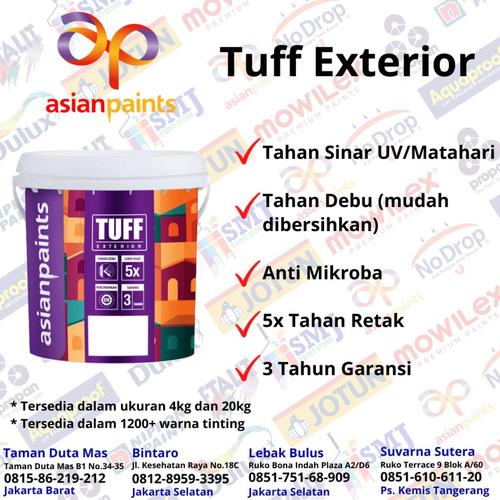 Jual CAT TEMBOK LUAR ASIAN PAINT TUFF EXTERIOR WARNA WHITE KEMASAN 20 ...