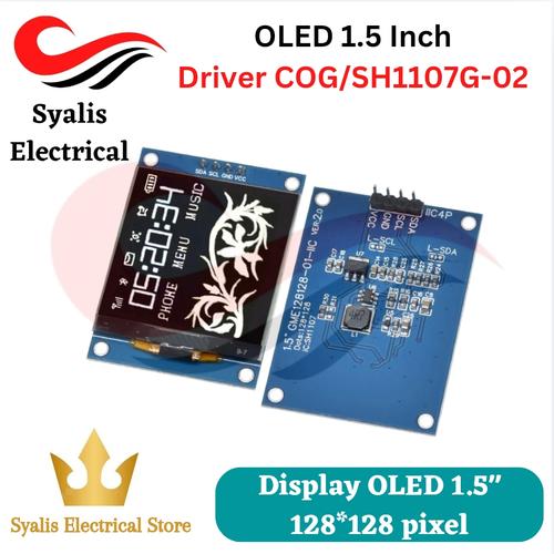 Jual OLED 1.5 inch WHITE 128x128 I2C SPI LCD modul [Syalis] - SPI-7pin - Kota Bandung - Syalis ...