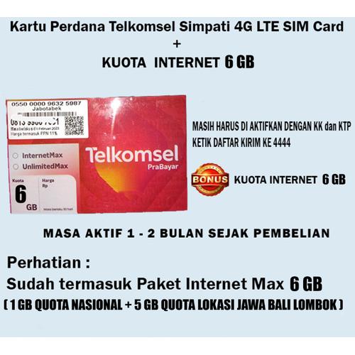 Jual Perdana Telkomsel Simpati 4G LTE Segel SIM Card + Kuota Internet 3GB - Jakarta Barat ...