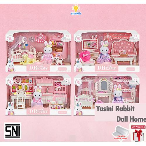 Jual Mainan Boneka Figur Kelinci House Playset Anak Perempuan Yasini ...
