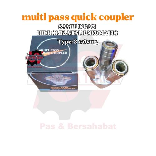 Jual Quick Coupler Selang Recoil Cabang 3, 2 cabang Pass Drat Dalam ...