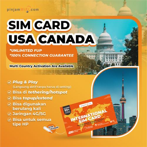 Jual PINJAM WIFI SimCard USA Canada Unlimited FUP Sim Card Amerika ...