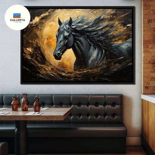 Jual lukisan kuda tekstur tebal plus bingkai ukuran 100 cm x 150 cm ...