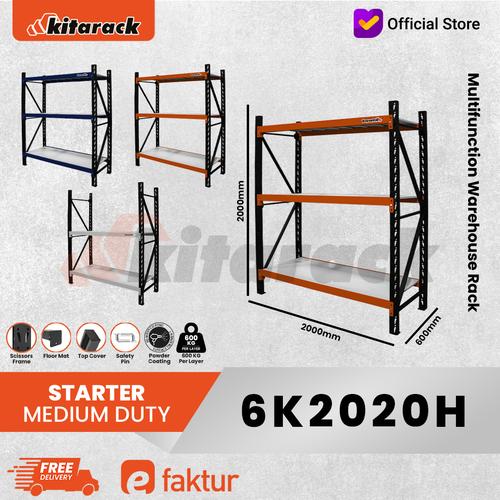 Promo Rak Gudang Besi 600kg 2 Meter Rack Gudang 3 Susun 600kg / Layer ...