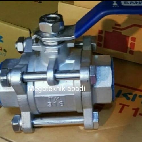 Jual Ball valve 4 inch 3pc body stainless 316 sankyo / stop kran 4 inch - Jakarta Barat ...