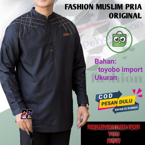 Jual BAJU KOKO MUSLIM PRIA TERBARU POLOS HITAM PUTIH KEMEJA KOKO ISLAM ...