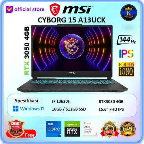 Promo Laptop Msi Cyborg 15 A13UCK i7 13620H 16GB 512GB RTX3050 4GB W11 ...