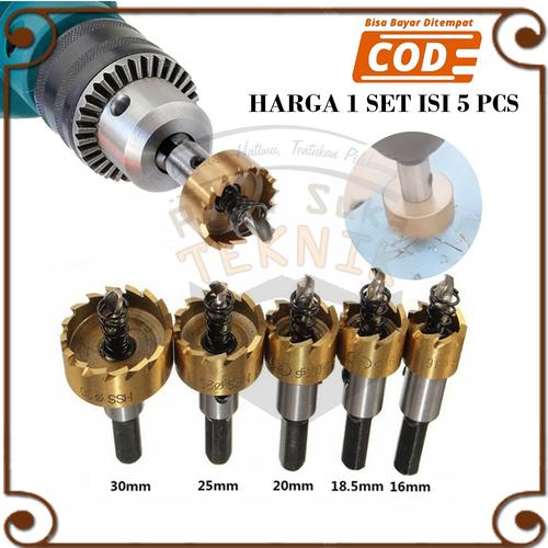 Promo Mata Mesin Bor Pelubang Bulat Bulet Besi Baja Oslo Holso 1 Set ...