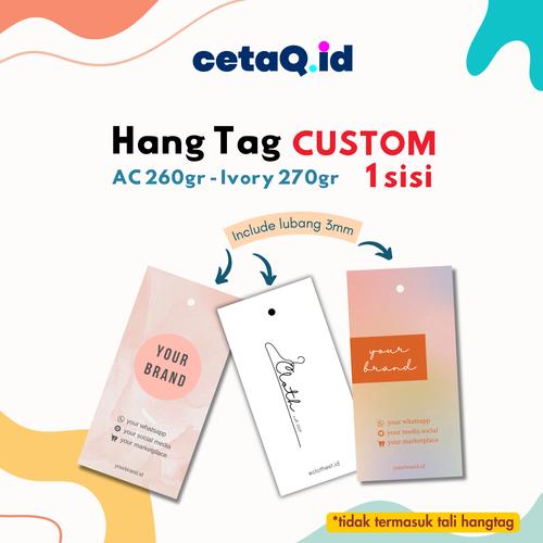 Jual Cetak Hangtag Custom desain 1 SISI | Hang tag label baju | Handtag ...