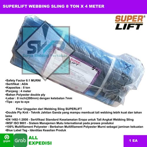 Jual SUPERLIFT polyester webbing sling 8 ton x 4 meter/tali angkat ...