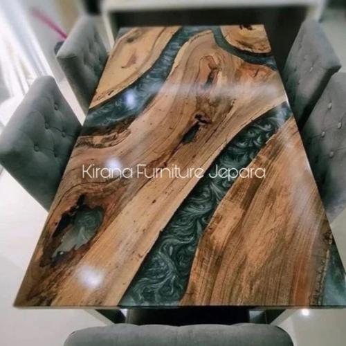 Jual Meja Makan Trembesi Resin / Meja Trembesi Resin 2 Meter / Meja Resin Trembesi Lebar 90 CM ...