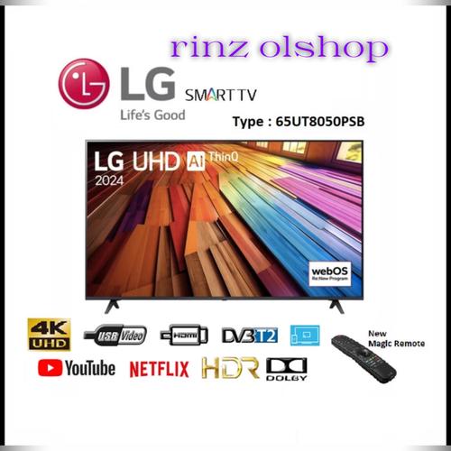 Promo LED TV LG 65UT8050 SMART TV UHD 4K HDR10 AI ALPHA 5 GEN 7 THINQ ...
