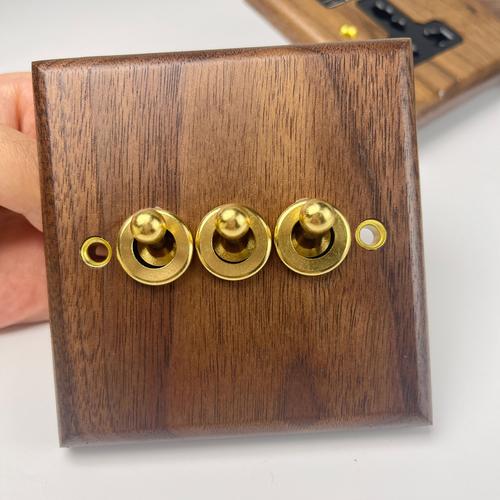 Jual wall wood switch panel saklar dinding single kayu 3 tombol home ...