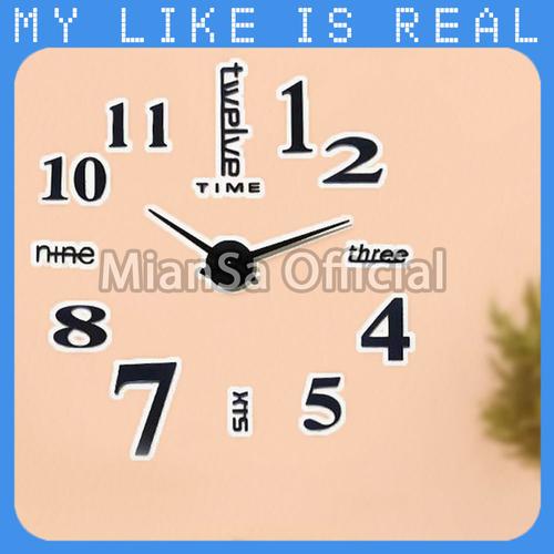 Jual MIANSA Jam Dinding Analog DIY 3D Model Tulisan Inggris dan Numerik ...