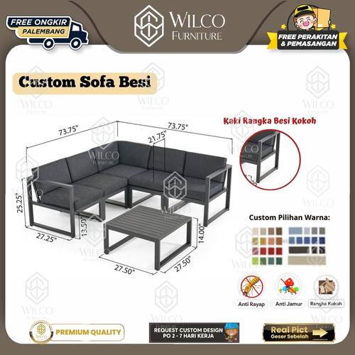 Jual Custom Sofa Set Meja Kaki Besi + Jok Sofa | Set Sofa Tamu Besi ...