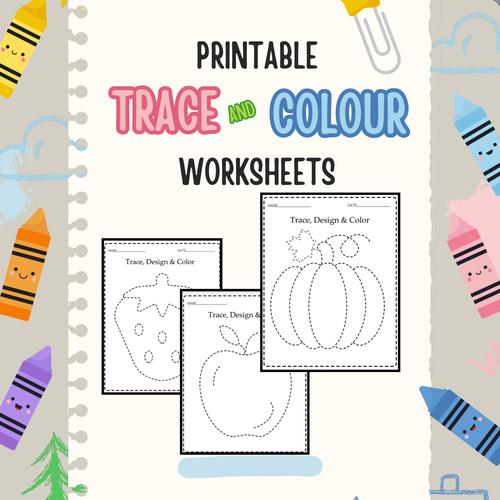 Jual Printable Worksheets for Kids seri Trace and Color - Kab ...