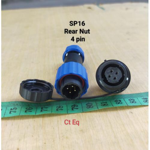 Jual SP16 Rear Nut 4 Pin Plug n Socket IP68 Panel Mount konektor Steker ...