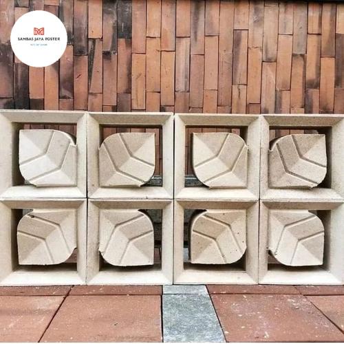 Jual Roster beton roster minimalis roster modern motif daun - Putih ...