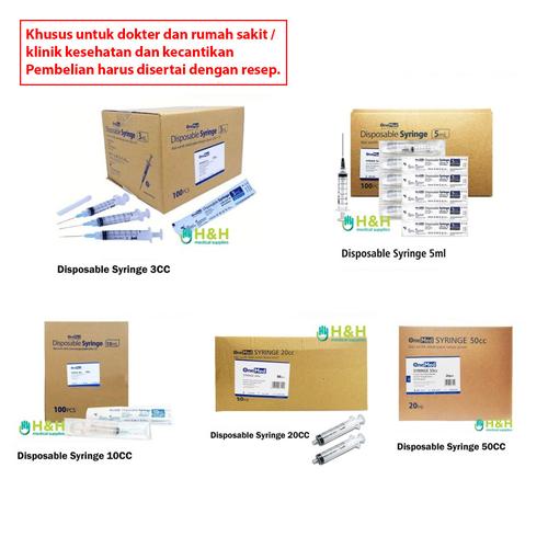 Jual Disposable Spuit / Disposable Syringe WITHOUT Needle 3CC 5CC 10CC ...
