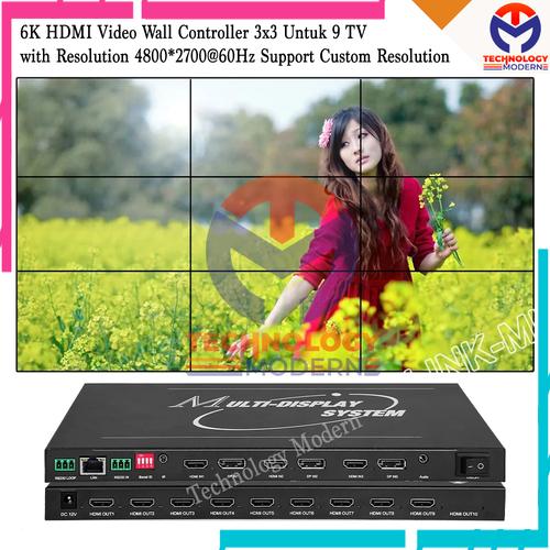 Jual 6K HDMI Video Wall Controller 3x3 For 9 TV (Menggabungkan 9 TV Jadi 1 Tampilan Besar) with ...