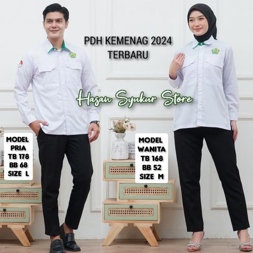 Jual Pakaian Dinas Harian Kementerian Agama terbaru PDH PUTIH KEMENAG terbaru 2024 kemeja ...