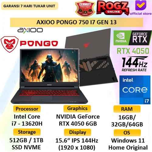 Promo Gaming Axioo Pongo 750 RTX 4050 I7 13620H 32GB 1TB SSD W 11 15.6 ...