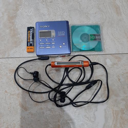 Jual Sony Minidisc MD Walkman MZ-R55 Biru Hidup Normal Siap Pakai Rare ...