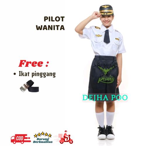Jual baju pilot wanita anak seragam pilot anak kostum profesi pilot ...
