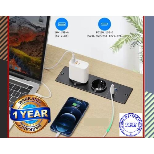 Jual STOP KONTAK TANAM MEJA FURNITURE KANTOR HOTEL NAKAS KAMAR 2 LUBANG ...