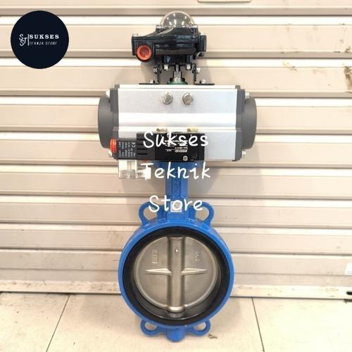 Jual Butterfly Valve 5" inch Actuator Pneumatic Single Acting 240 VDC ...