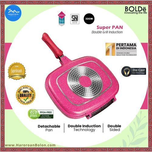 Jual BOLDe Double Grill Induction Pan 32cm - Pemanggang Anti Lengket ...