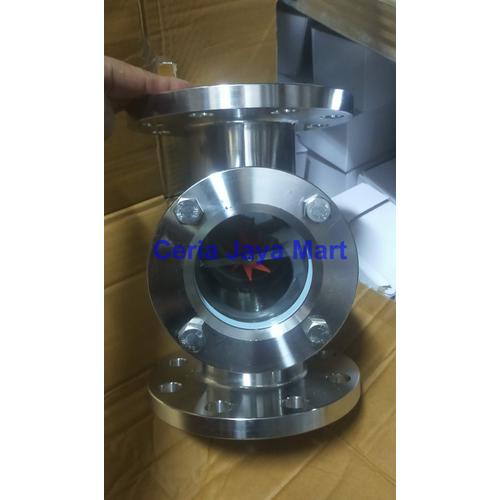 Jual Flange JIS10K SS 304 3" Inch DN80 Sight Glass Flow Indicator ...