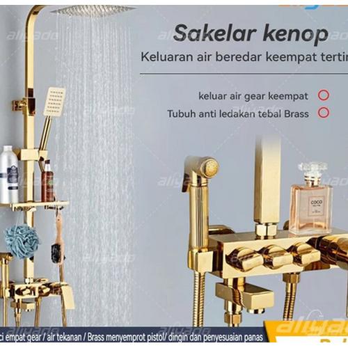 Jual Shower Panas-Dingin Kamar Mandi Set Luxury Gold Shower Dengan ...