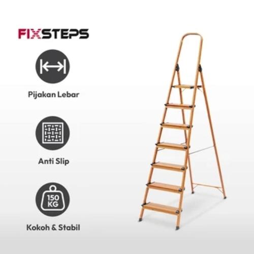 Jual Tangga Lipat Aluminium 7 Wide Step Motif Kayu Heavy Duty 150 Kg ...